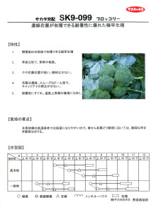 株式会社サカタのタネ ／ ブロッコリー ／ サカタ交配 ／ SK9-099 - ブログ｜e-種や｜国内最大級の野菜種・花種・苗・農業資材の販売店